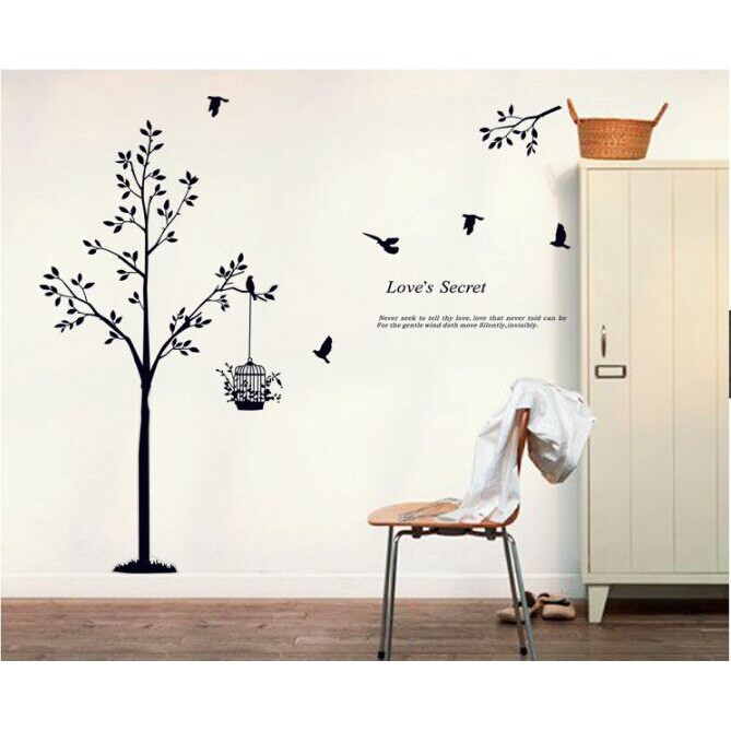 Jual WALL STICKER AY 9064 UK: 60X90 CM / BLACK TREE | Shopee Indonesia