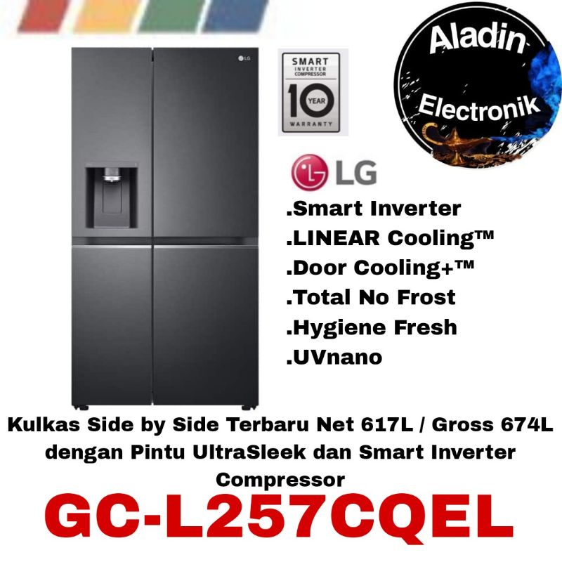 Jual KULKAS LG GC-L257CQEL SIDE BY SIDE UV NANO DISPENSER GCL257CQEL | Shopee Indonesia