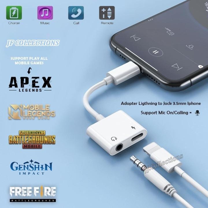 Jual COD (SUPPORT OPEN MIC) ADAPTER LIGHTNING to JACK 3.5MM iP lPHONE ...