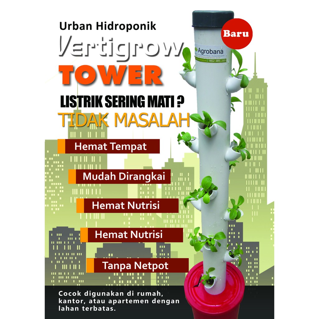 Jual HARGA TURUN PAKET MODUL INSTALASI HIDROPONIK Vertigrow DESK Tower 8 Lubang | Shopee Indonesia