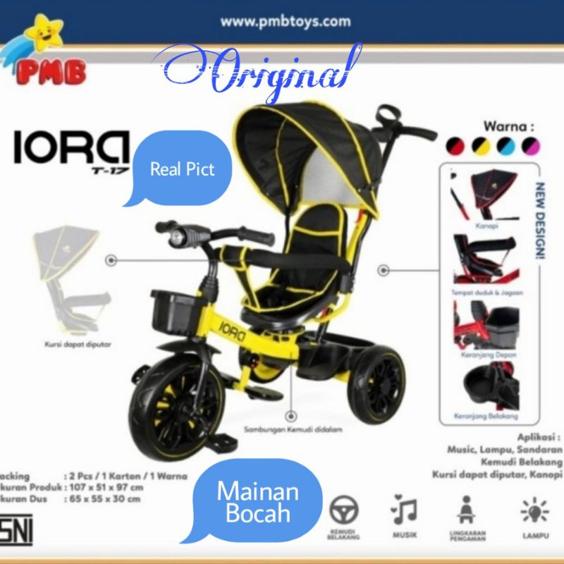 Jual Sepeda Anak Roda Tiga PMB Iora T-17 Sepeda Stroller Roda Tiga Iora ...