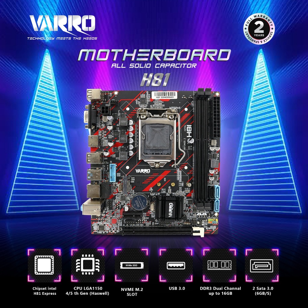 Jual MOTHERBOARD VARRO H81V-R3 PRIME SOCKET 1150 DDR3 | Shopee Indonesia