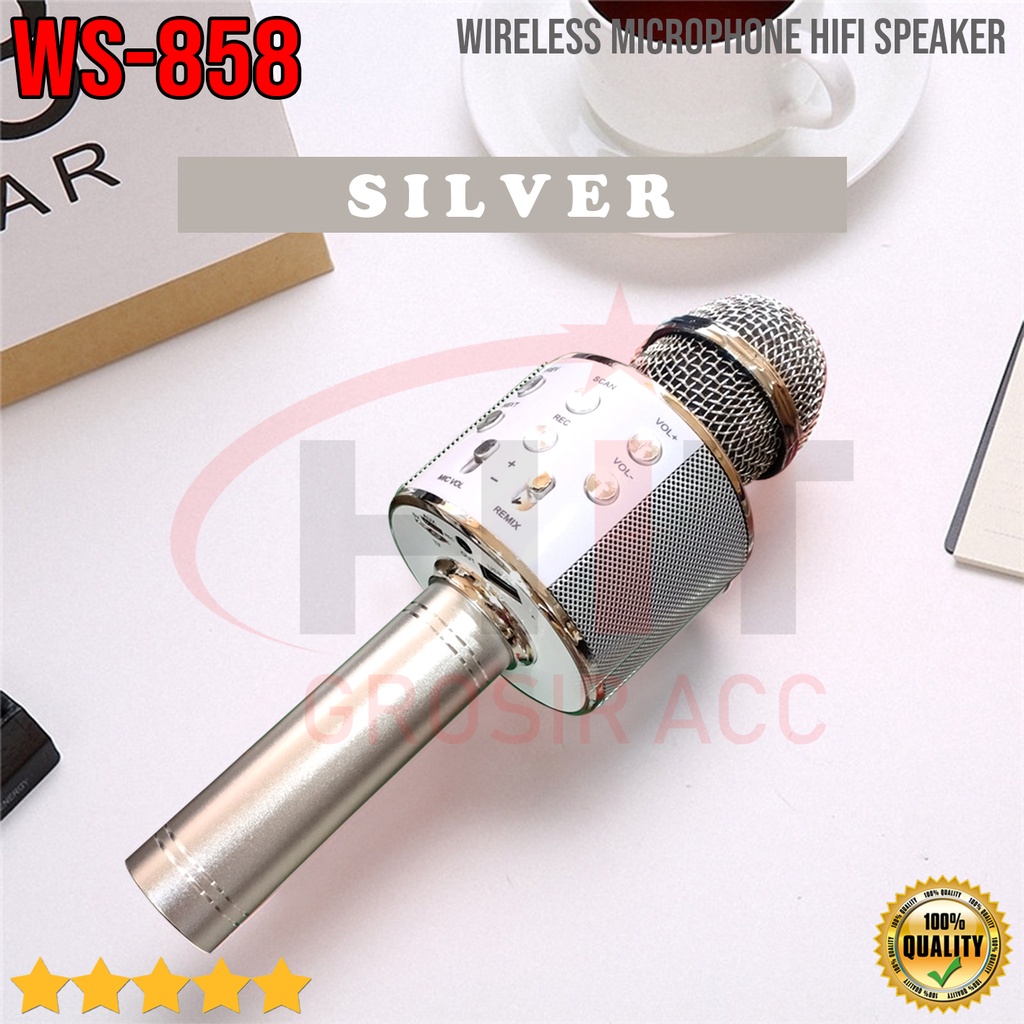 Jual Speaker Microphone Karaoke Mikrofon Wireless Bluetooth WSTER WS-858 Mic Smule | Shopee ...