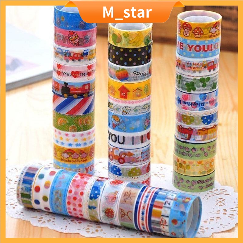 Jual Isi 10 Pcs Selotip Gliter Motif Warna-Warni / Isolatip Solasi ...