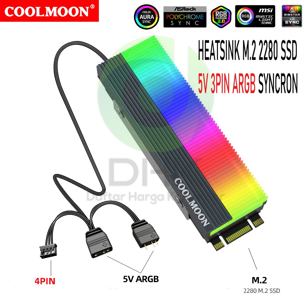 Jual HEATSINK Cool Moon M.2 SSD Heatsink M2 SSD Hard Drive Heatsink ...