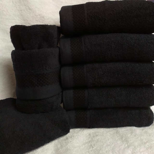 Jual Handuk hitam salon barbershop pijat refleksi kaki 30x70 | Shopee ...
