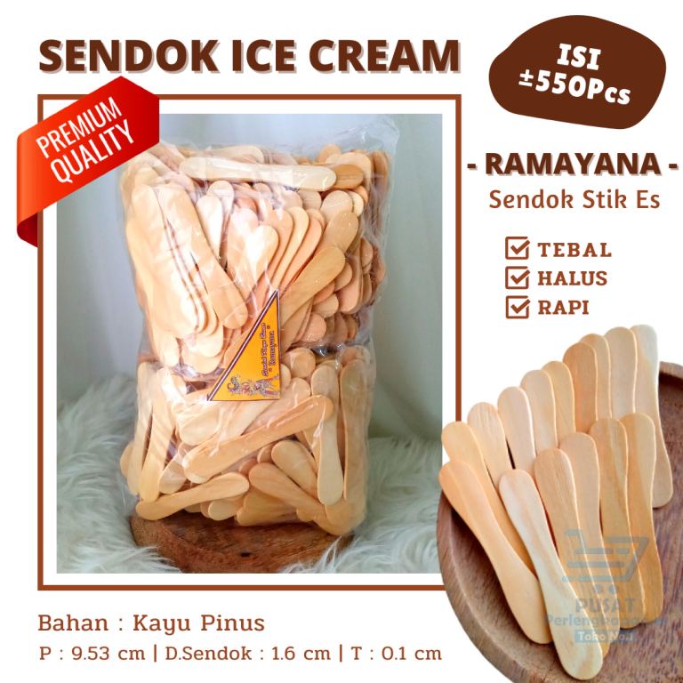 Jual Stik Es Krim Magnum Sendok Es Krim Stik Kayu Kerajinan Sendok Kayu ...