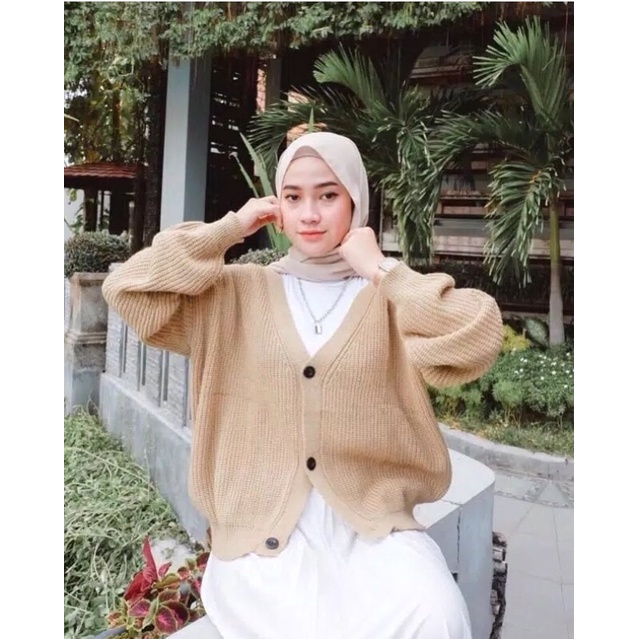 Jual Nakara Cardigan Rajut Premium / Cardigan Rajut Wanita / Cardy Oversize Lengan Balon ...
