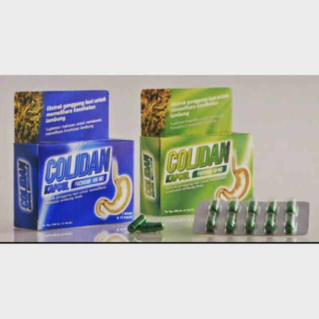 Jual COLIDAN FUCOIDAN 50MG (Hijau) & 100 MG (Biru) UNTUK TERAPI LAMBUNG ...