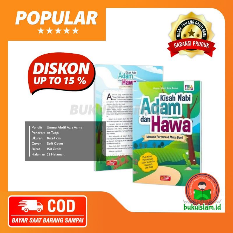 Jual Kisah Nabi Adam dan Hawa Manusia Pertama di Muka Bumi | Ummu Abdil ...