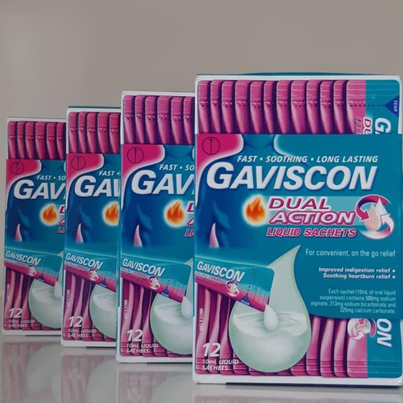 Jual GAVISCON DUAL ACTION LIQUID SACHET HEARTBURN & INDIGESTION ...