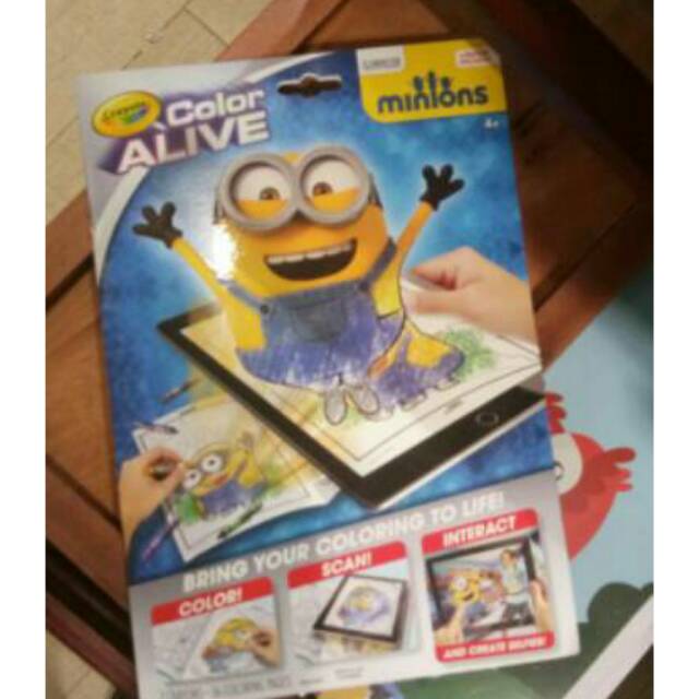 Jual Crayola Color Alive action Minion Coloring Page Banana Crayon ...