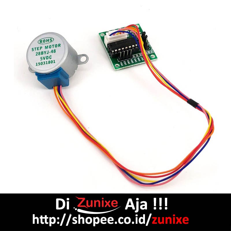 Jual STEPPER MOTOR 28BYJ-48 5V + ULN2003 DRIVER MOTOR MODULE 28BYJ48 ...