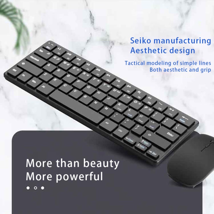 Jual Paket Mini Wireless Keyboard Mouse Combo Set Ergonomic 64 Keys 2 ...