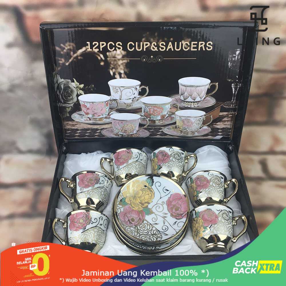 Jual r3w SUNFILI Cangkir Teko Keramik Set 6 pcs Pot European Style Set ...