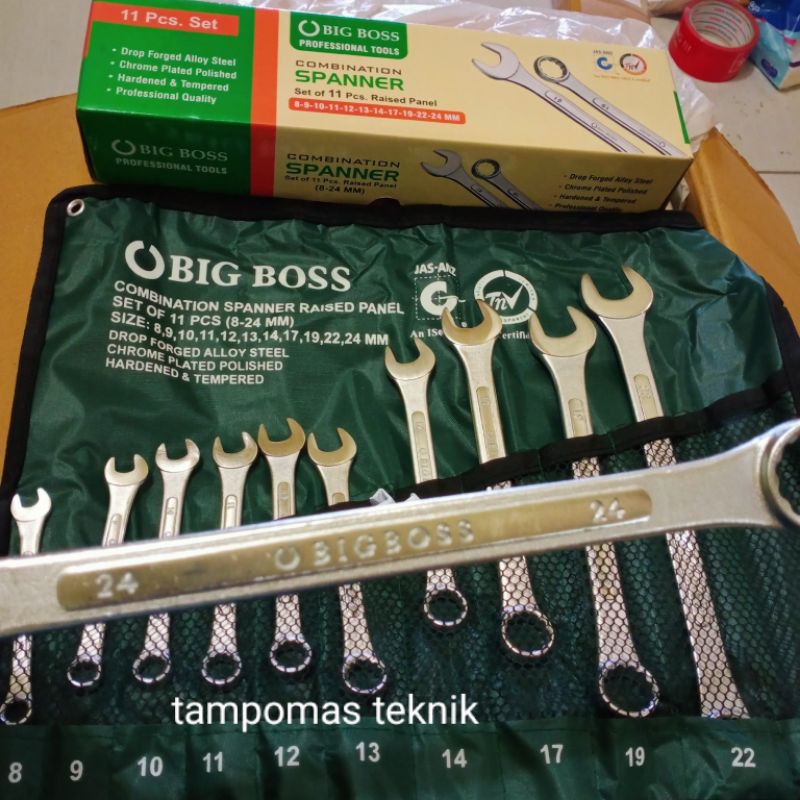 Jual Kunci Ring Pas Set 11 pcs 8-24 mm Kunci Ring Pas Bigboss | Shopee ...