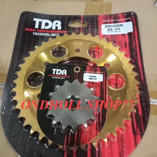 Jual GEAR SET TDR GOLD VIXION OLD NEW R15 V1 V2 XABRE MX KING XABRE RANTAI TDR GOLD 428D-130L ...