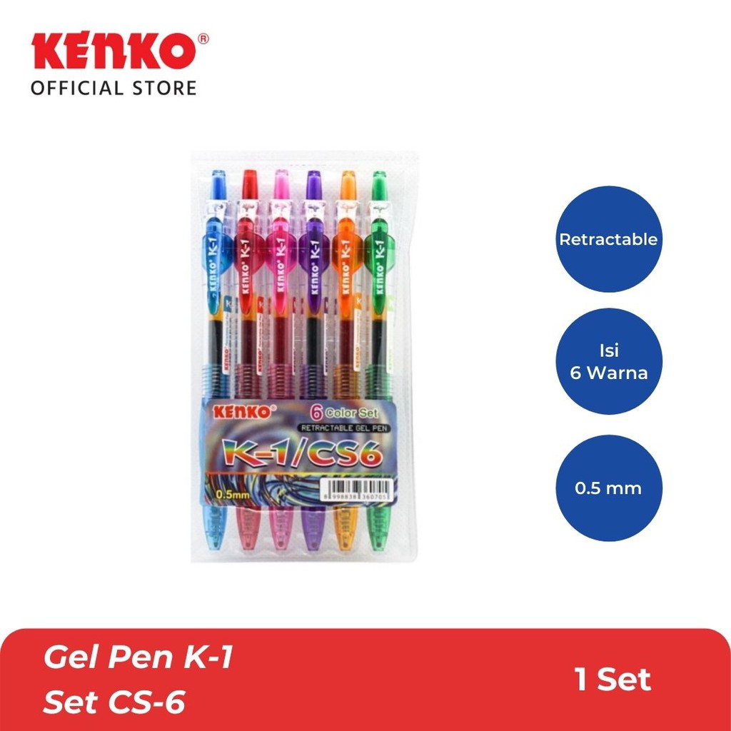 Jual KENKO GEL PEN / Pulpen Jel / Pena Jel Cetek K-1 CS6 Retractable ...