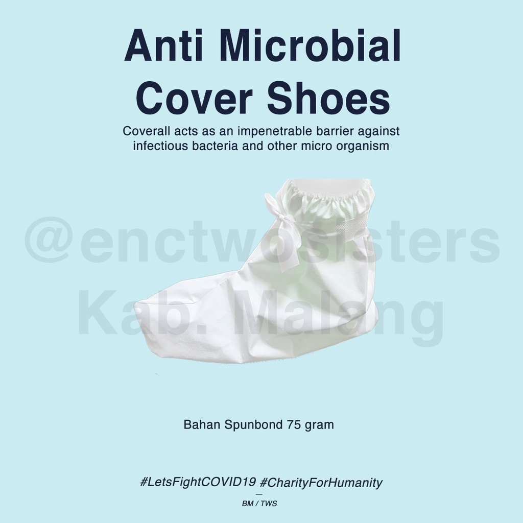 Jual Shoes Cover APD Hazmat Spunbond 75 Gsm / Microporous 70 Gsm ...