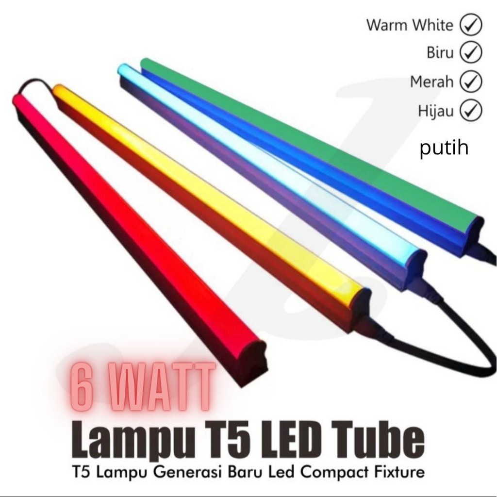 Jual Lampu TL Neon T5 LED 6W 30cm Tube Warna Warni | Shopee Indonesia