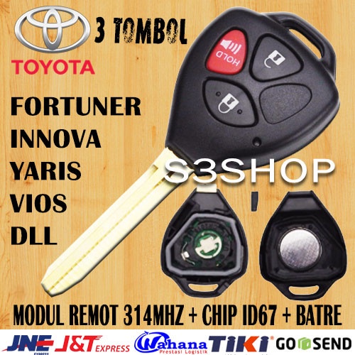 Jual Remote Kunci Chip Transponder Remote PCB Toyota Yaris Fortuner ...