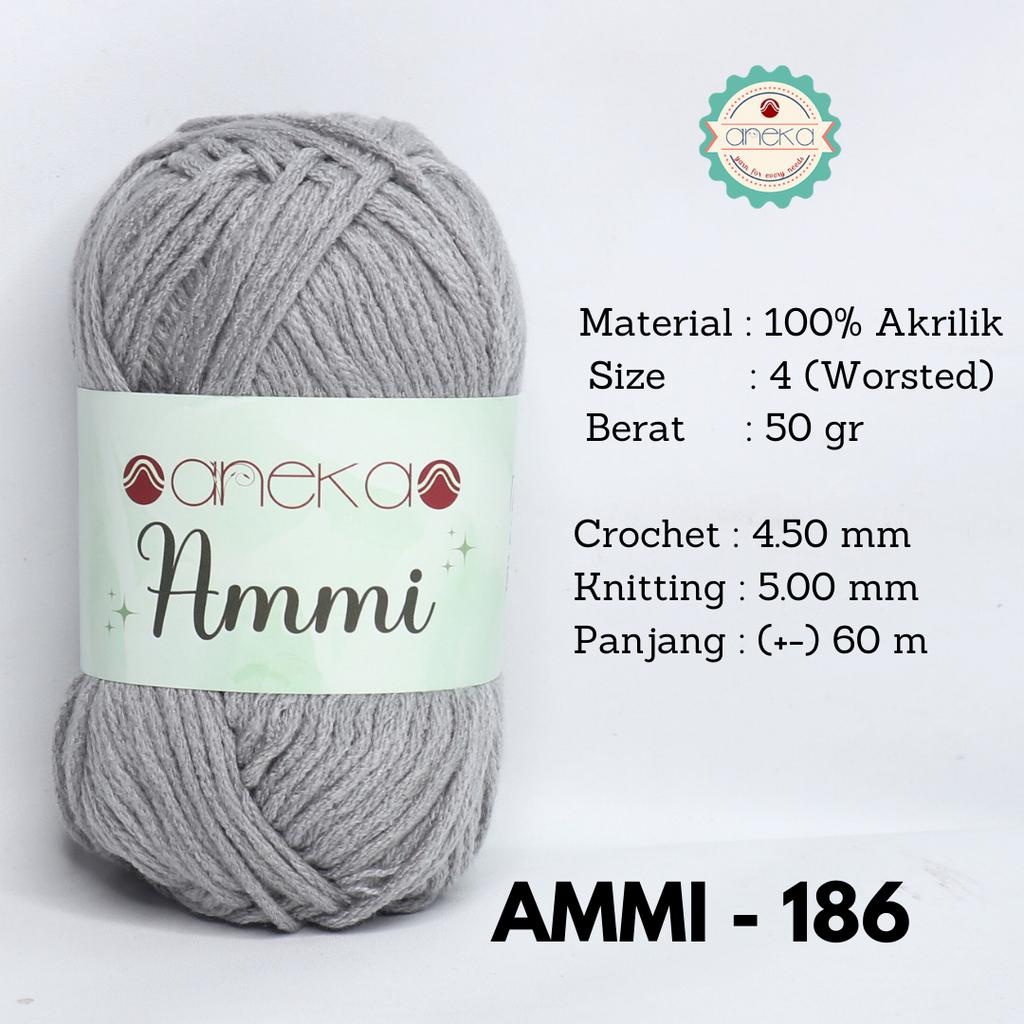 Jual ANEKA - Benang Rajut Ammi / 100% Acrylic / 6 Ply Akrilik - 186 ...