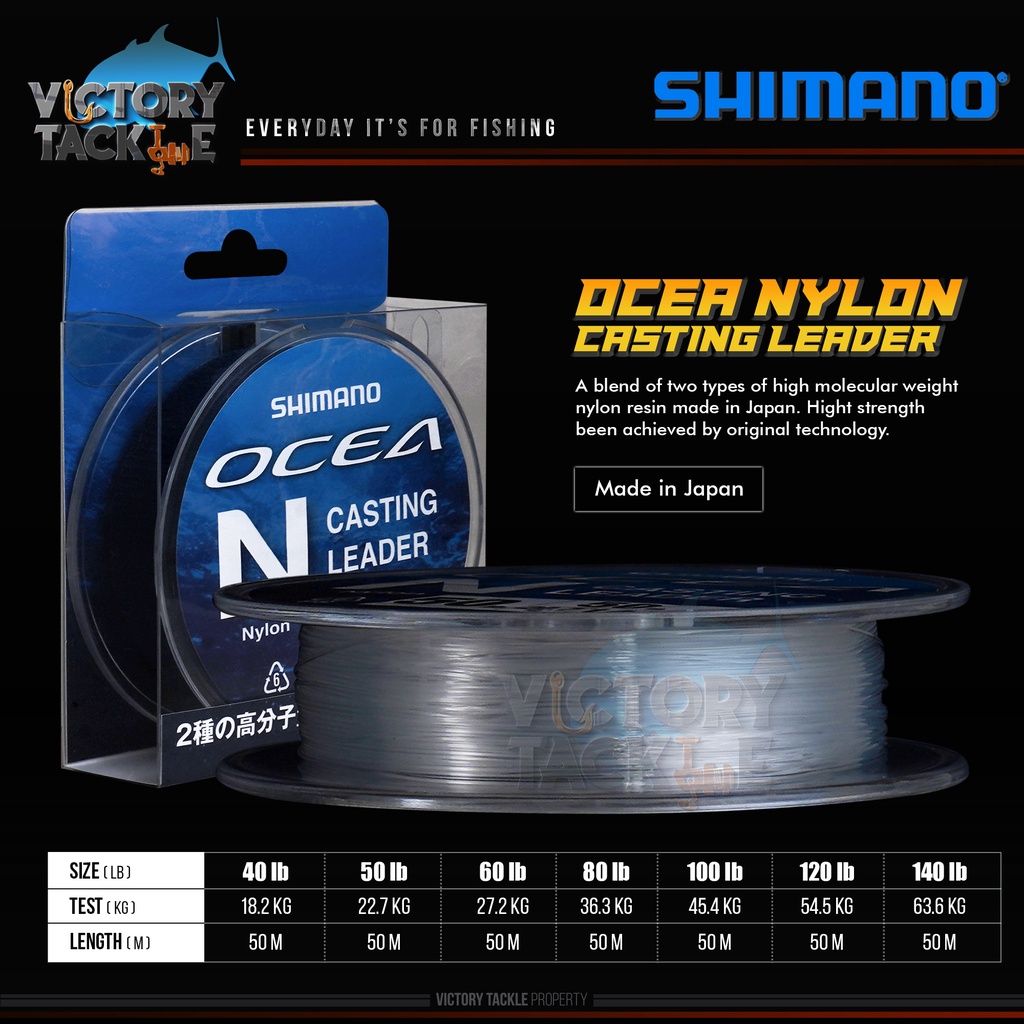 Jual Senar Pancing Benang Leader SHIMANO OCEA NYLON CASTING LEADER 50 ...