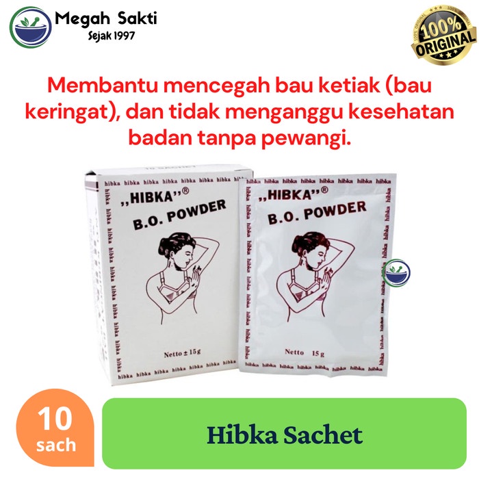 Jual Megah Sakti - Hibka 10 Sachet - Bedak Khusus Anti Keringat ...
