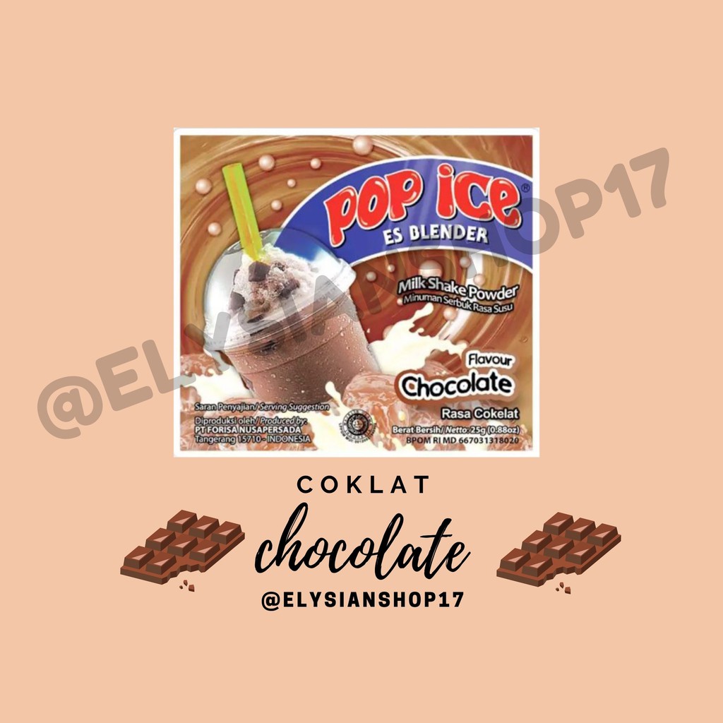 Jual Pop Ice Chocolate / Cokelat 1 Renceng (10 Sachet) | Shopee Indonesia