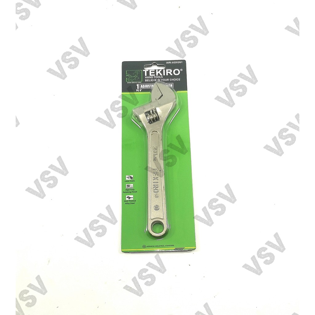 Jual Tekiro Kunci inggris 8" [200mm] / adjustable wrench 8" | Shopee ...