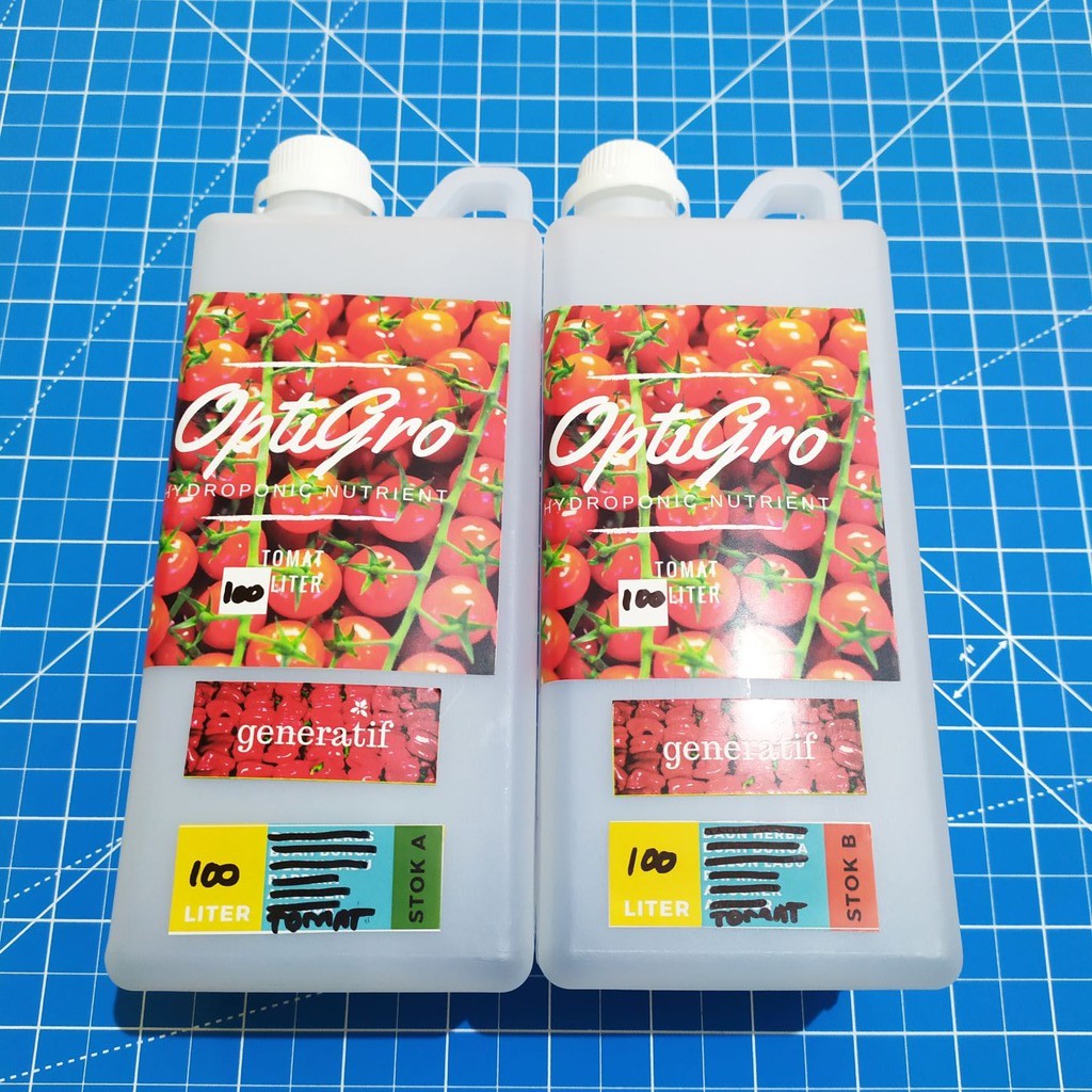 Jual OptiGro Botol Nutrisi Hidroponik AB Mix Tomat Generatif 100 Liter ...