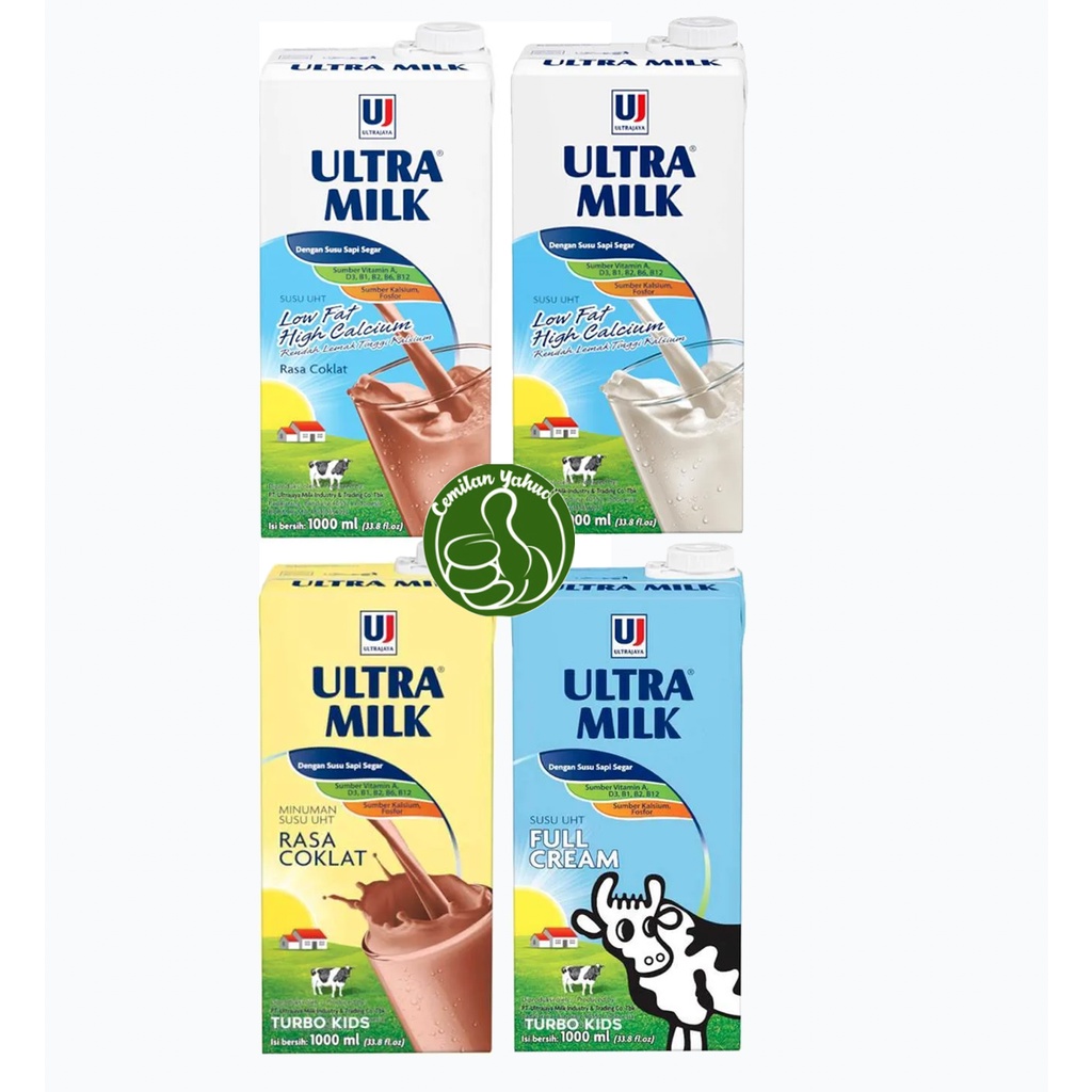 Jual Susu Ultra Milk 1 Liter - UHT Coklat / Full Cream Putih / Low Fat Coklat / Vanilla | Shopee ...