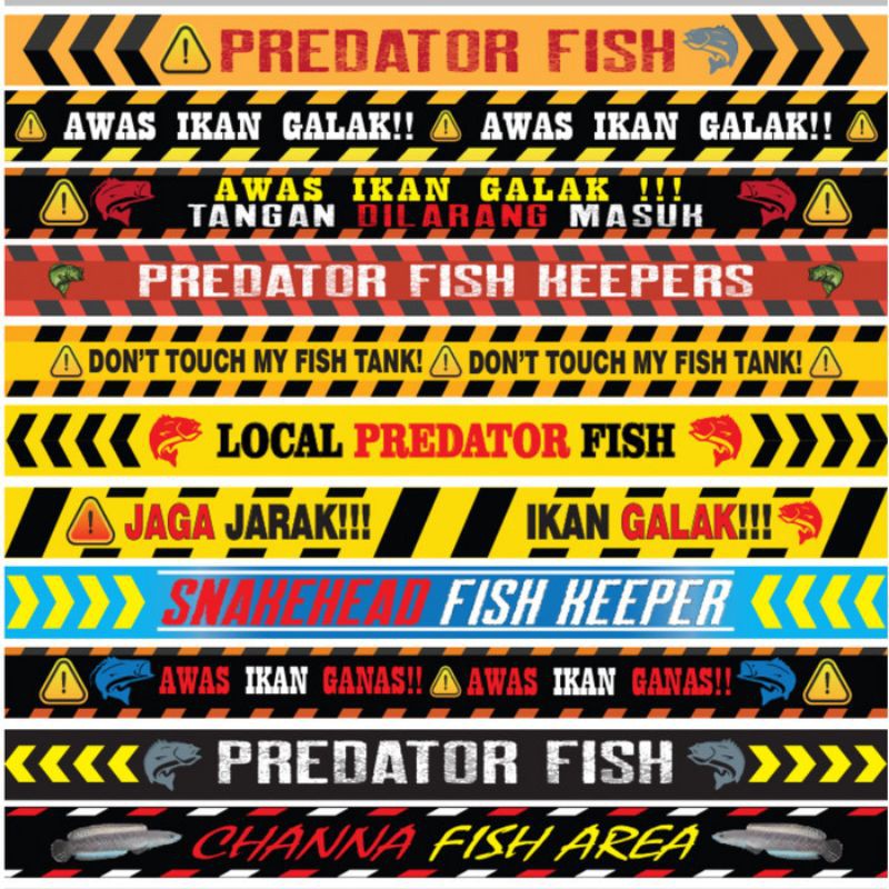 Jual STIKER STICKER TANK AQUARIUM IKAN IWAK GALAK PREDATOR 60cm,80cm ...