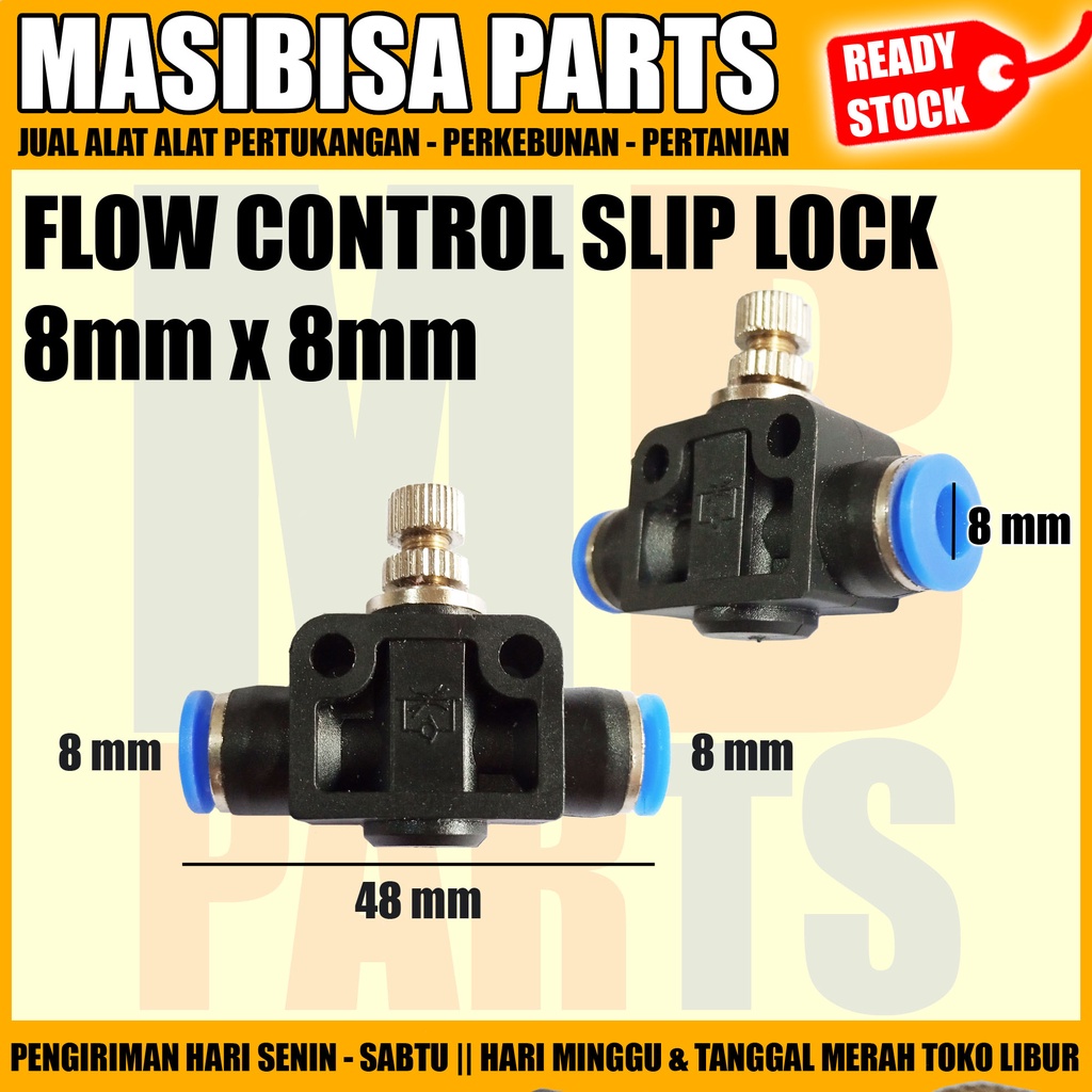 Jual SLIP LOCK FITTING / PNEUMATIC / FLOW SPEED CONTROL SWITCH 8MM ...