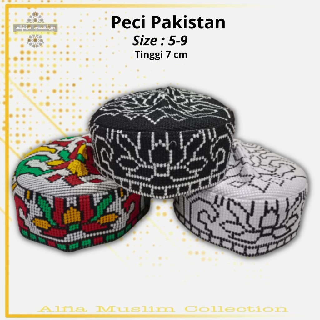 Jual Peci Pakistan/Kopiah Pakistan/Peci Pakistan Full Bordil | Shopee ...
