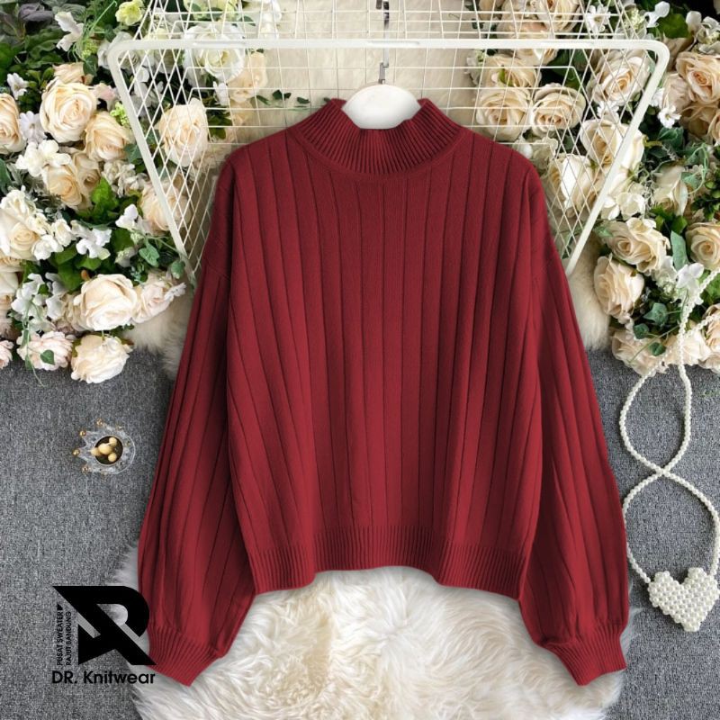 Jual Sweater Rajut Jovanka Oversize Premium Maroon - Baju Rajut Wanita Tebal Berkualitas ...