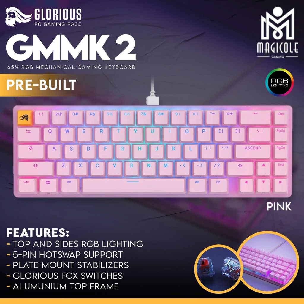 Jual Glorious GMMK 2 65% Pre-Built PINK RGB Mechanical - Gaming ...