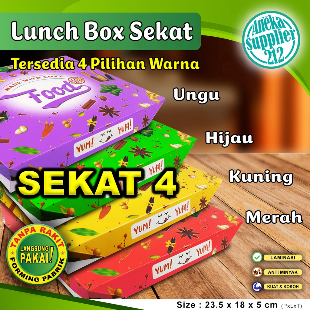 Jual Paper Lunch Box - Kotak Bento HOT&FRESH WARNA SEKAT 4 ( 20 pc ...