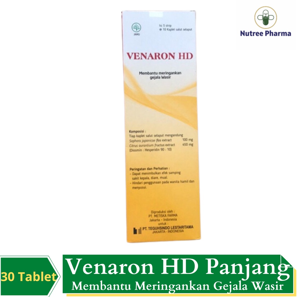 Jual VENARON PANJANG HD ISI 30 TABLET / OBAT WASIR / OBAT AMBEIEN ...