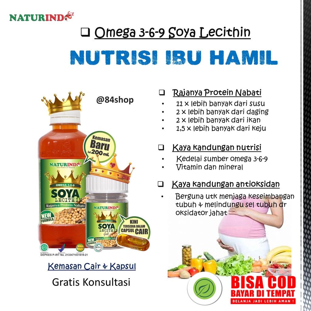 Jual Suplemen Nutrisi Ibu Hamil Menyusui Asi Boster Protein Nabati Omega 369 SOYA Lecithin ...