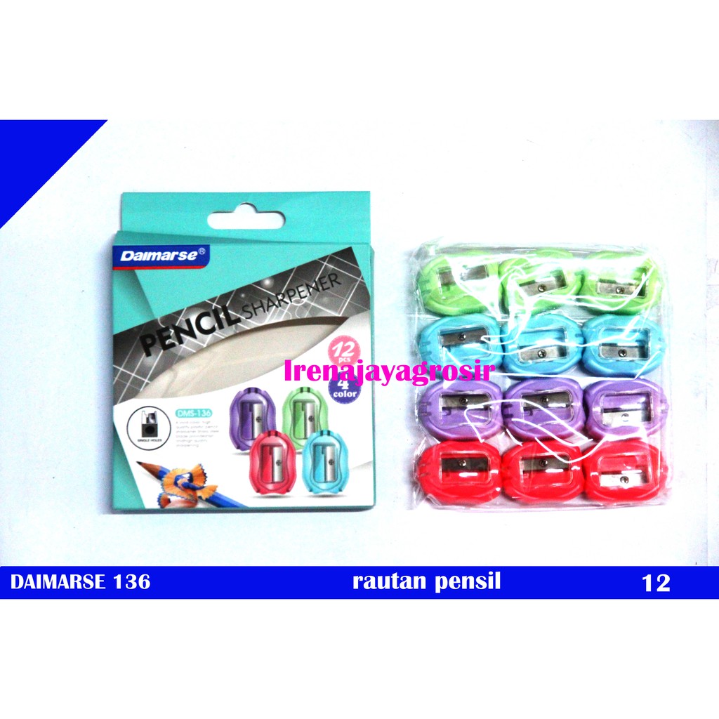 Jual DAIMARSE Serutan Pensil DMS-136 Isi 12 pcs Sharpener / Rautan ...