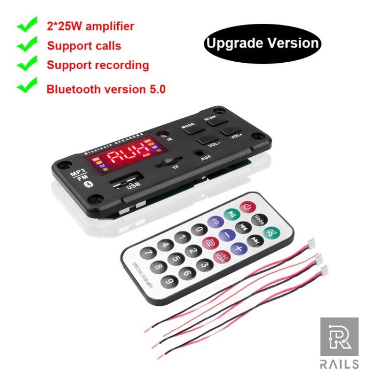 Jual Modul Mp3 Bluetooth 5.0 6V 12V Decoder Board Dengan 2 x 25 Watt ...