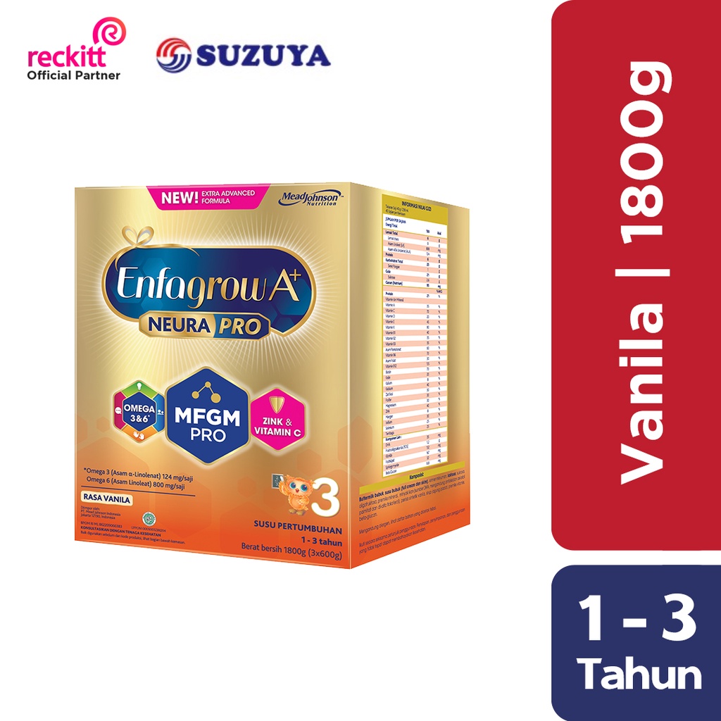 Jual Enfagrow Milk A Plus 3 Sa Vanila Kotak 1800gr | Shopee Indonesia