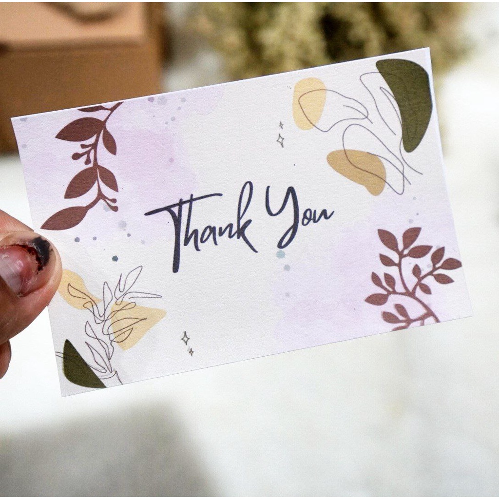 Jual Thankyou card custom design 6x9 CM / kartu ucapan thank you card ...