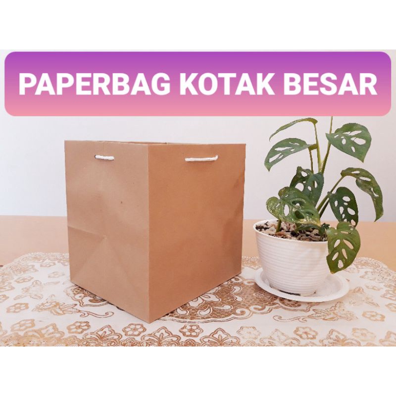 Jual paper bag kotak / paperbag kotak nasi / tas kertas box dus bento ...