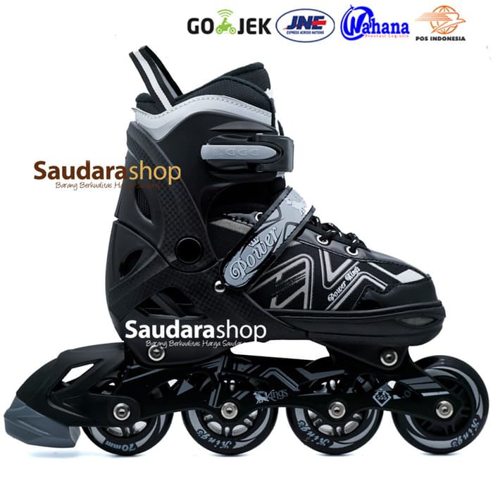Jual Power King Sepaturoda Inline Roda FULL Karet Hitam / Sepatu roda ...