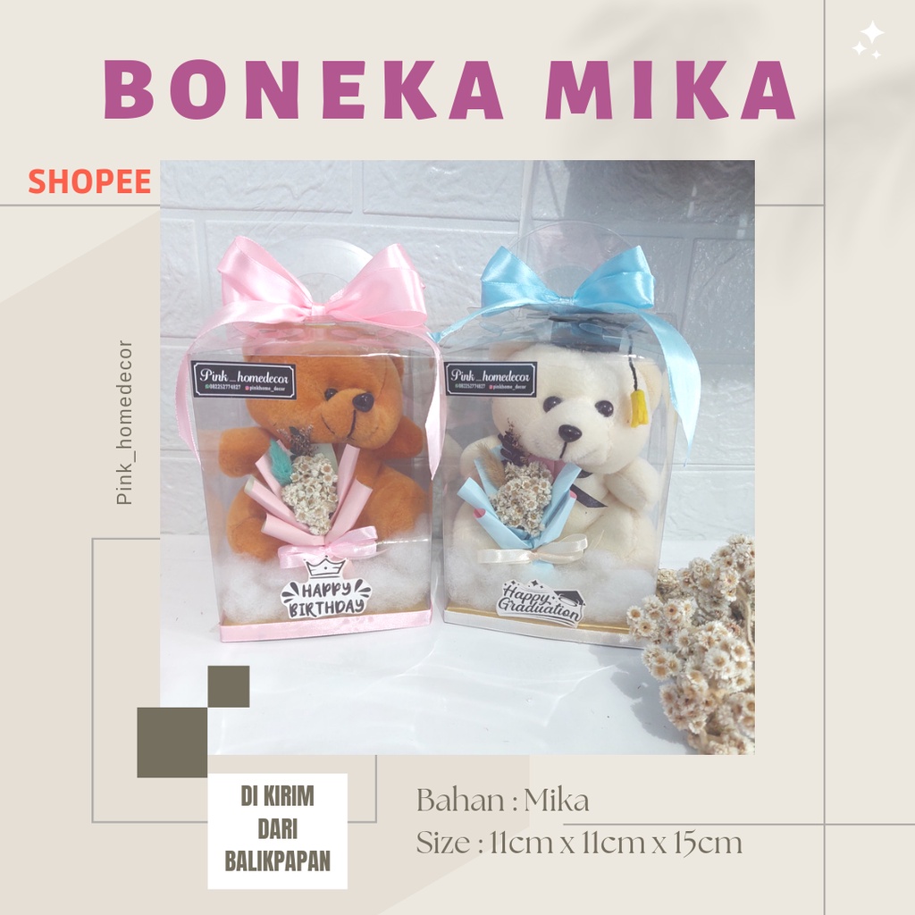 Jual Boneka Bear Mika | Gift wisuda ,birthday | Kado Boneka Box Mika ...