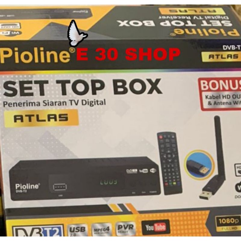 Jual SET TOP BOX PIOLINE DVB-T2 RECEIVER YOUTUBE KABEL HDMI+DONGLE WIFI ...