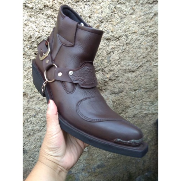 Jual Sepatu Cowboy Jenggel Boots Biker Touring Kulit Asli Sepatu Pria ...