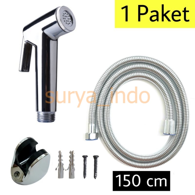 Jual JET SHOWER TOILET SET 150 CM BIDET JETSPRAY SHOWER KLOSET CEBOK CHROME | Shopee Indonesia